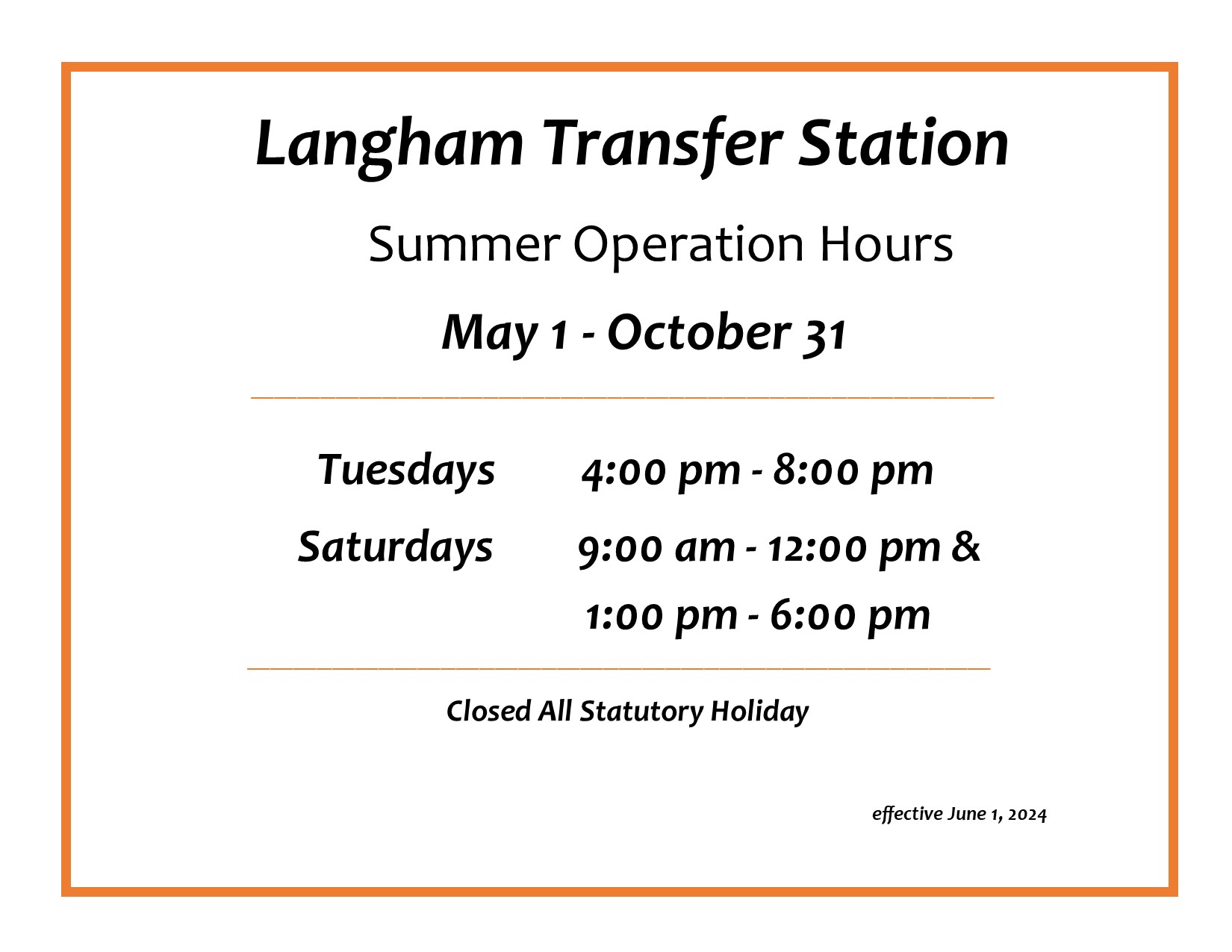 Langham Transfer Station – Town of Langham